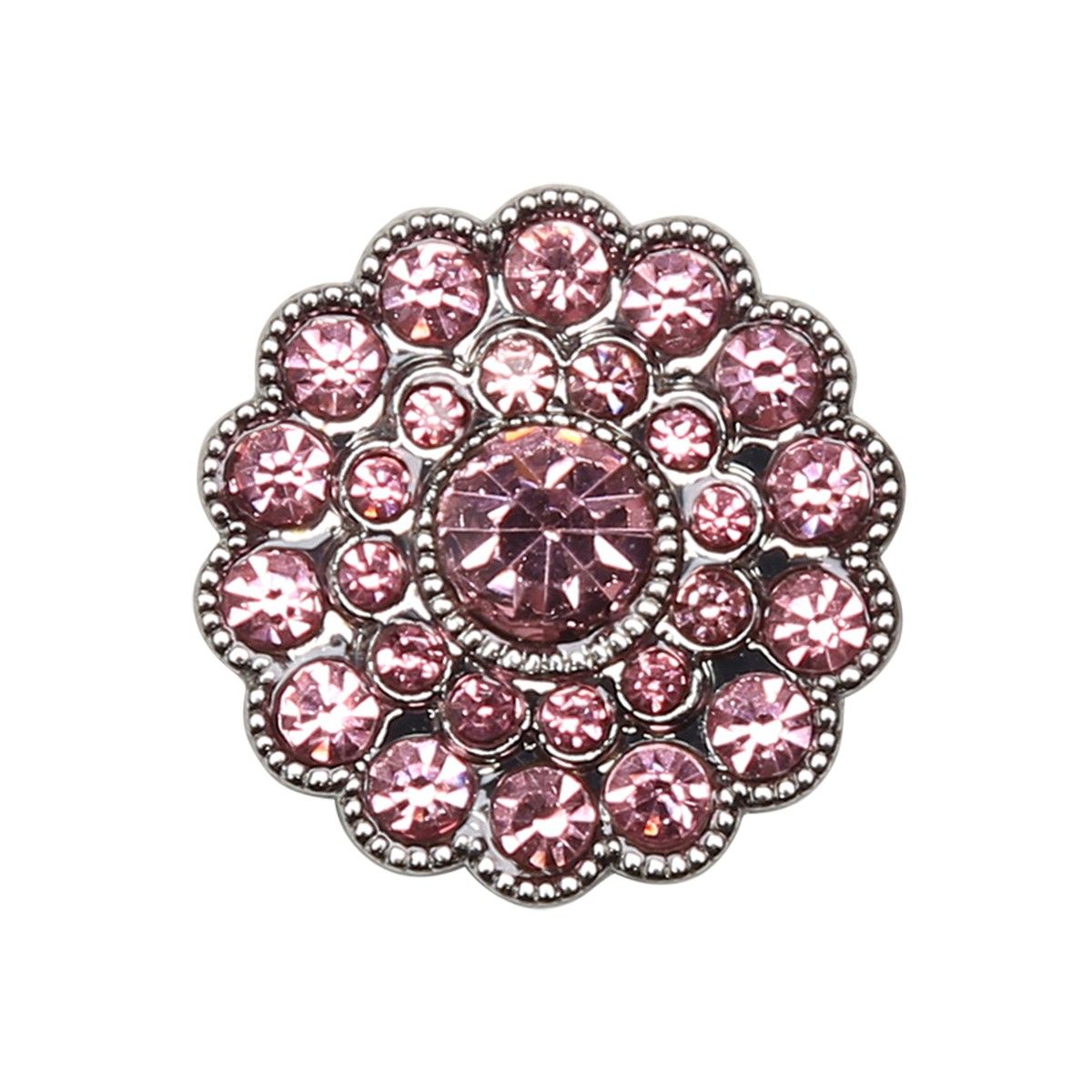 Bling Buttons - Small Stones - Pink - 4 pcs. – Hobbii